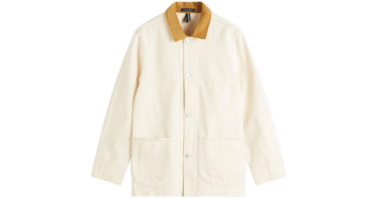 Drake's Western Chore Jacket in White for Men | Lyst UK