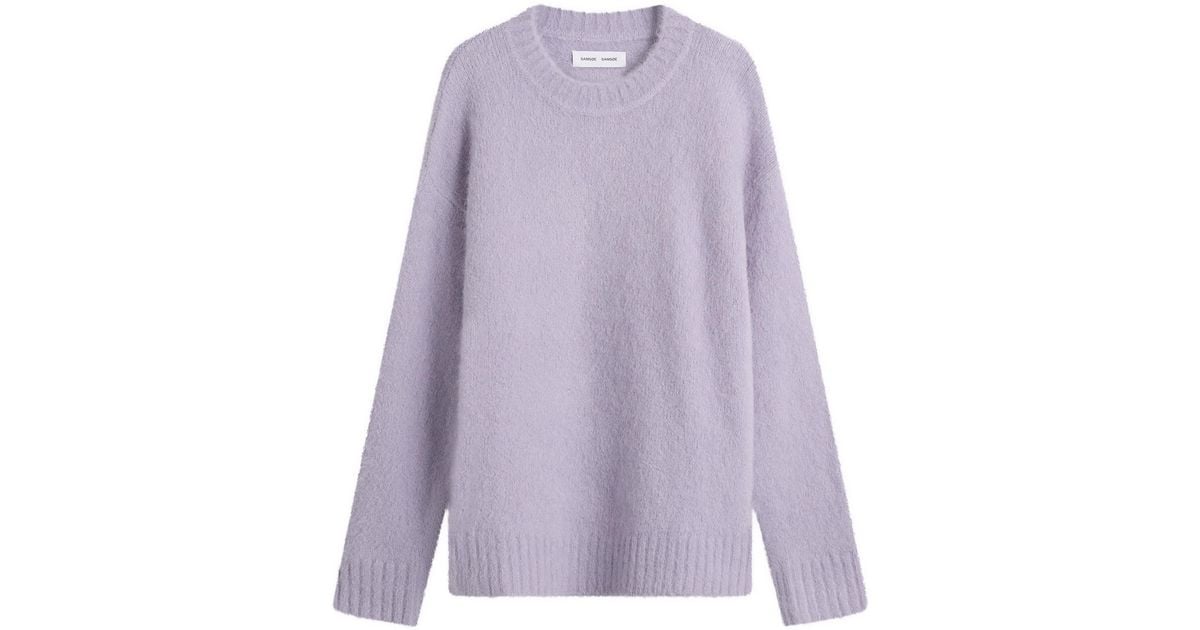 Samsøe & Samsøe Sajeanne Hairy Knit Sweater in Purple | Lyst UK