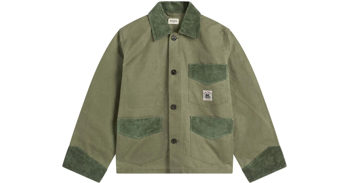Bode Waxed Craft Jacket in Green | Lyst