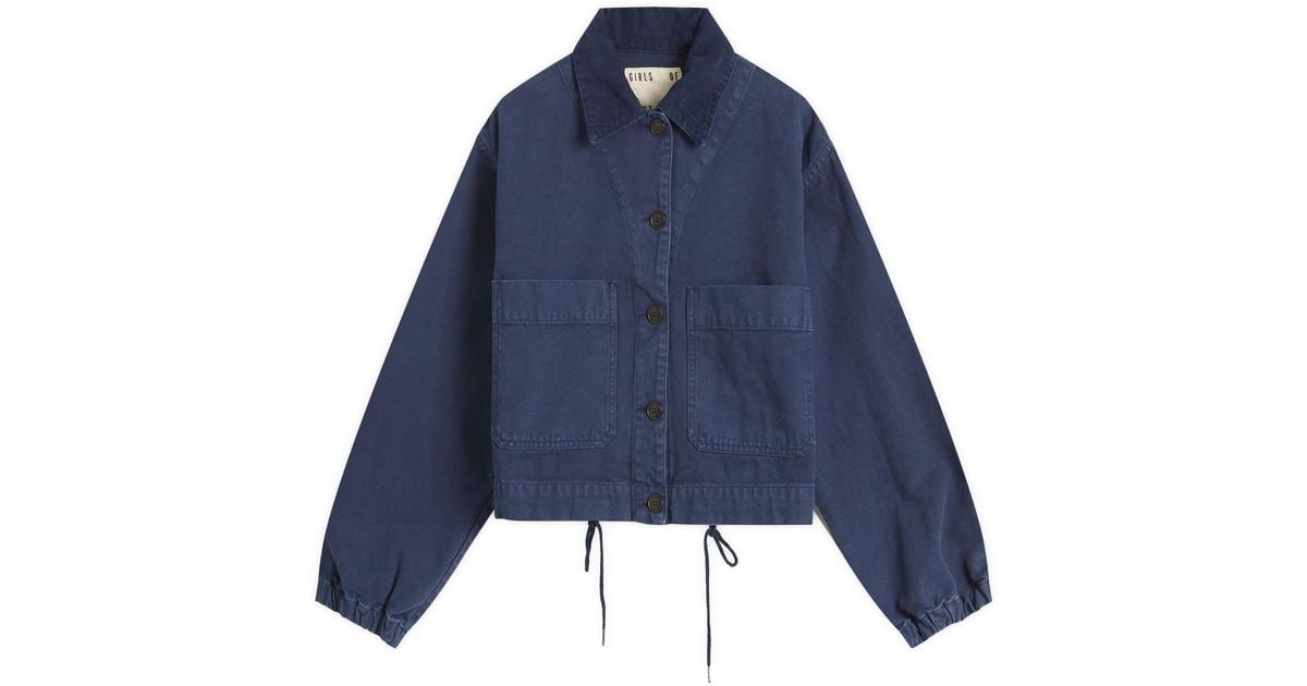 Girls Of Dust Woopsy Canvas Jacket in Blue | Lyst UK