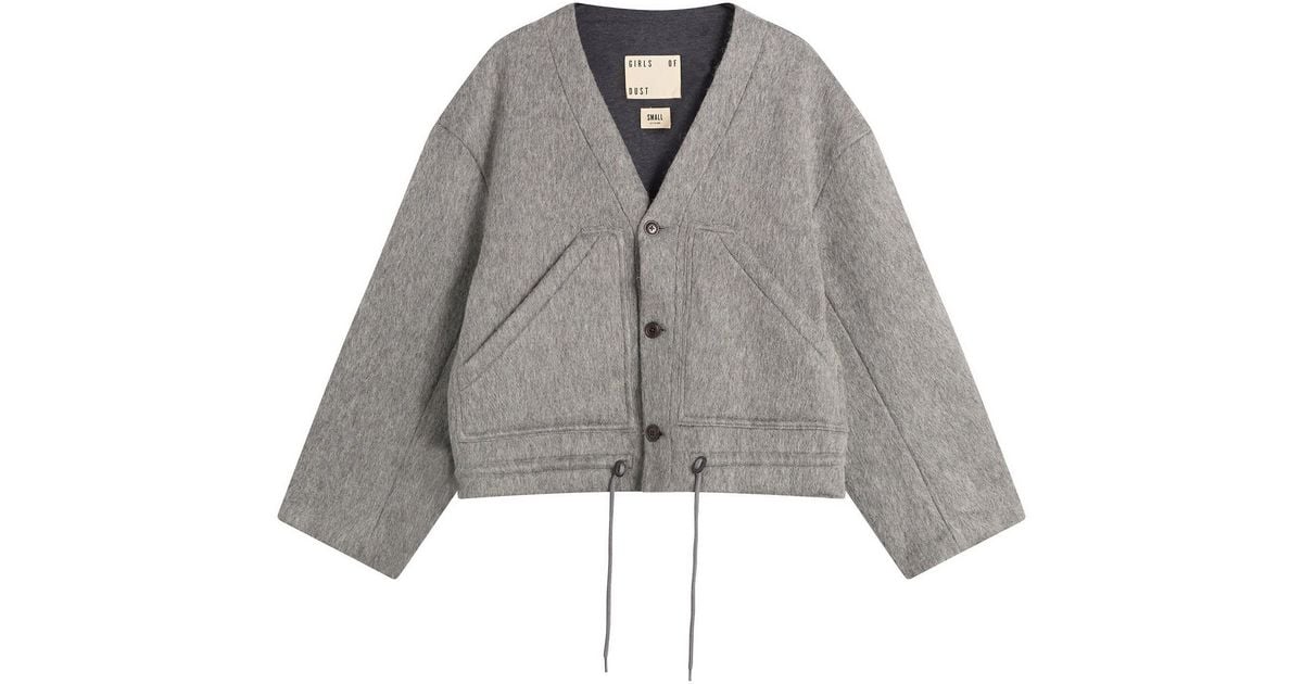 Girls Of Dust Reactor Mohair Fleece Jacket in Grey | Lyst UK