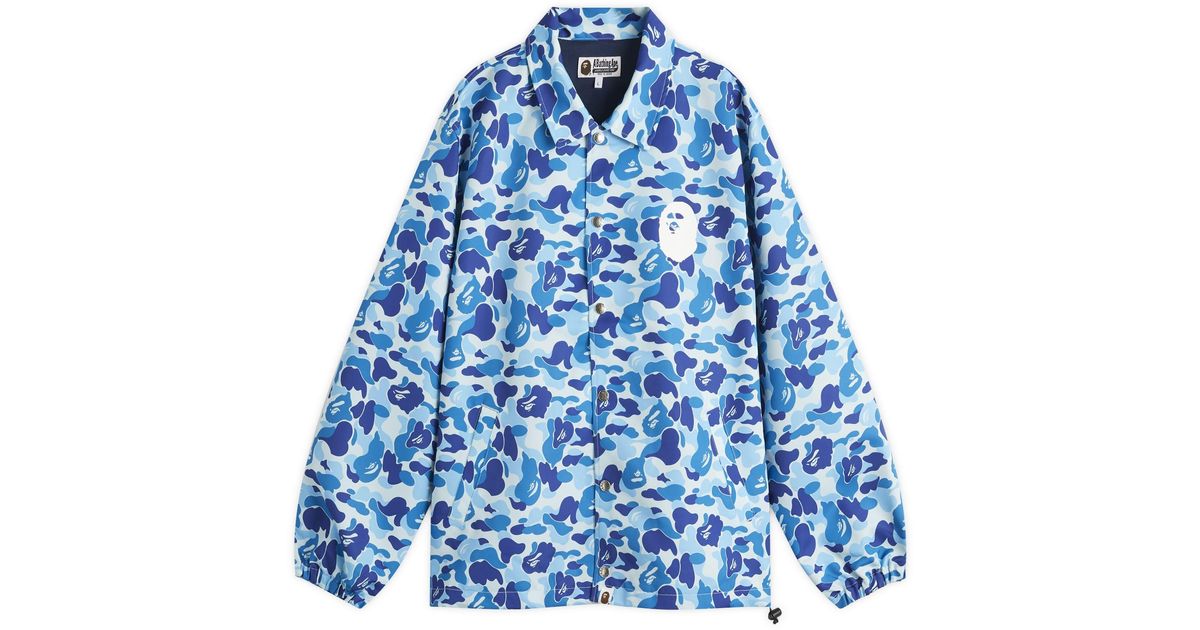 A Bathing Ape Abc Camo Nyc Logo Coach Jacket in Blue for Men | Lyst