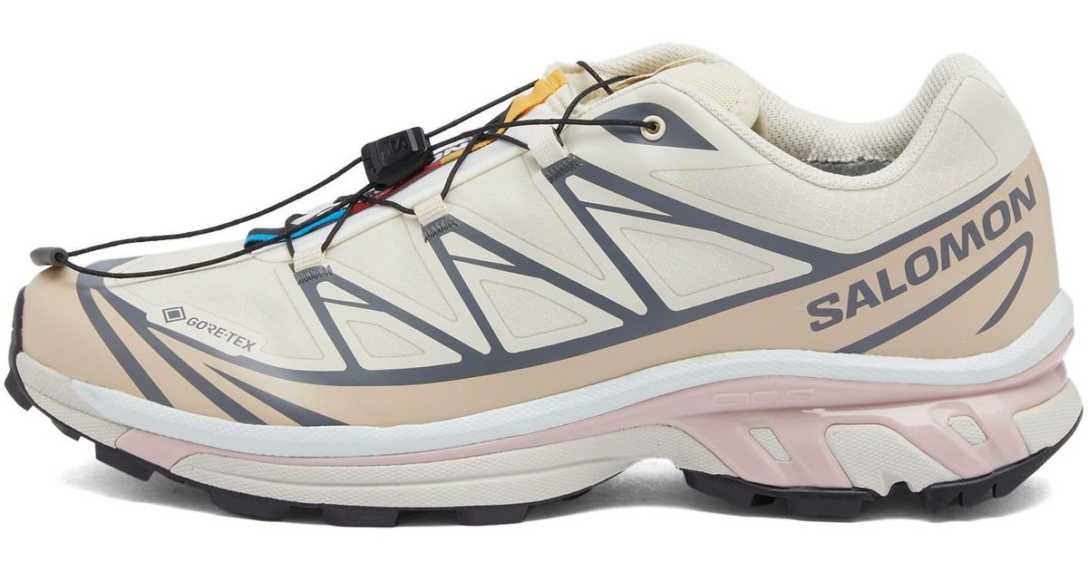 Salomon Ladies Almond Milk Feather Pale Xt-6 Gore-Tex Sneakers, Brand ...