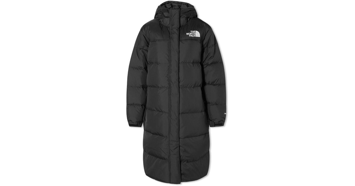 The North Face Nuptse Long Puffer Parka Jacket in Black | Lyst UK
