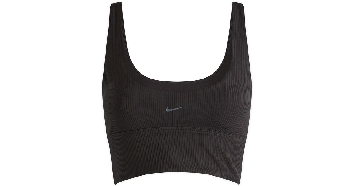 Nike Zenvy Wide Rib Bra in Black | Lyst