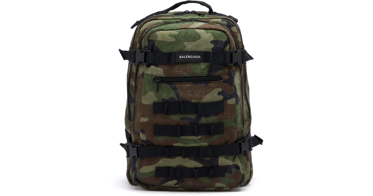 Balenciaga Camo Army Backpack in Green for Men | Lyst