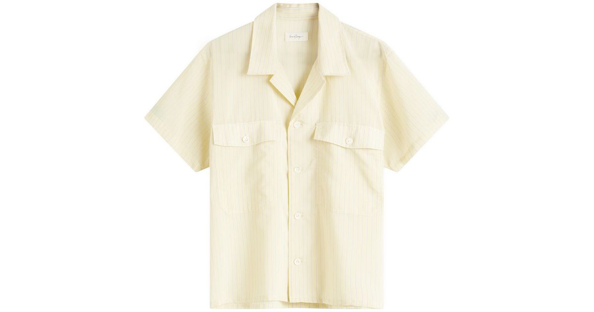 Second/Layer Open Collar Shirt in Natural for Men | Lyst