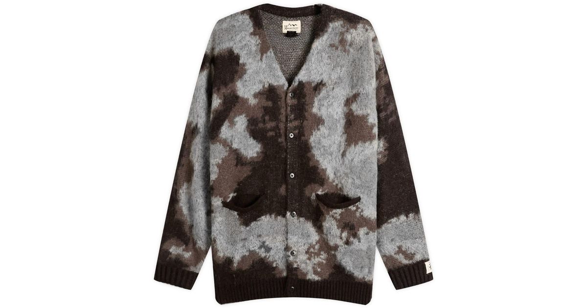 Manastash Blurry Jaquard Cardigan in Grey for Men | Lyst UK