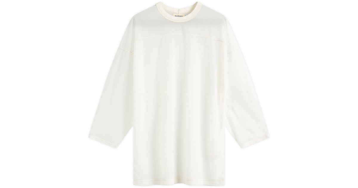 Beams Boy Sheer Football Top in White | Lyst