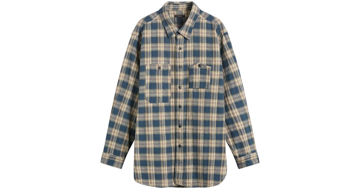 Engineered Garments Plaid Jacquard Work Shirt in Blue for Men | Lyst