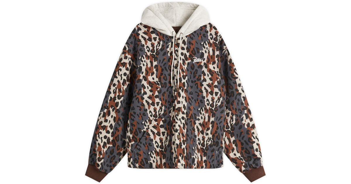 PATTA City Leopard Reversible Bomber Jacket in Black for Men | Lyst