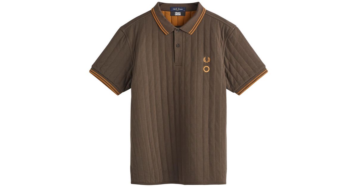 Fred Perry X Craig Quilted Polo in Brown for Men | Lyst