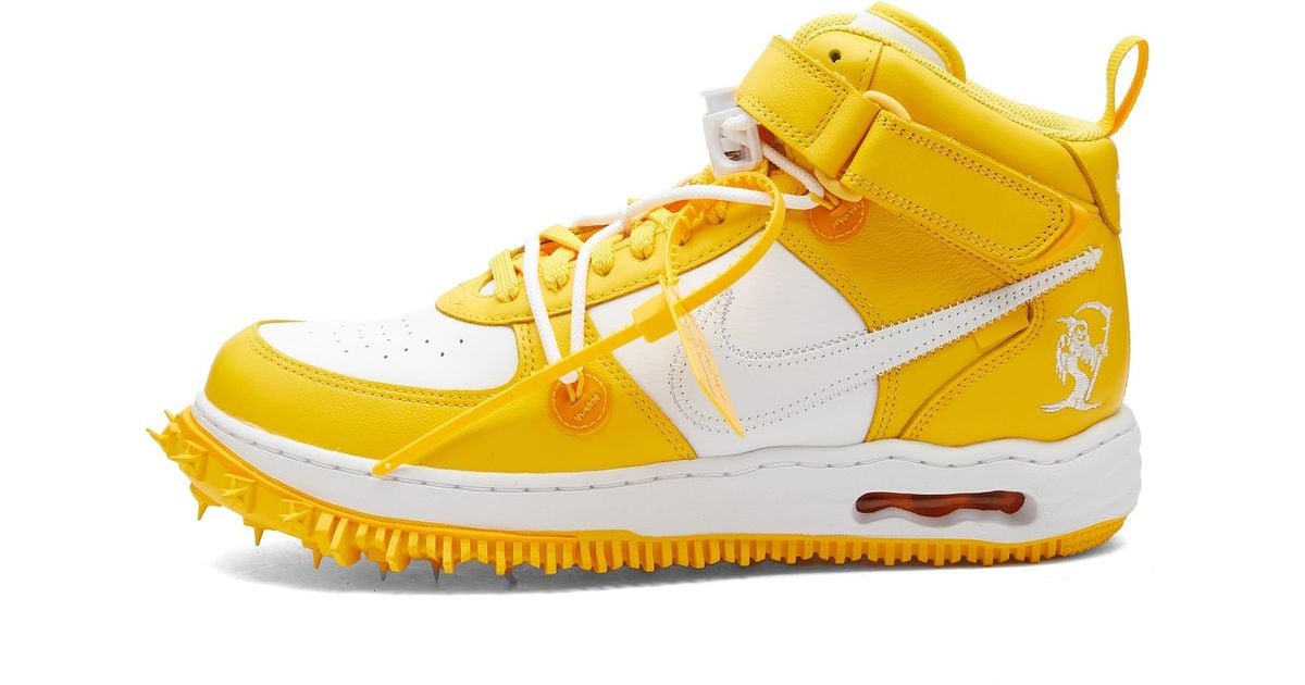 Nike X Off- Air Force 1 Mid Sp Sneakers in Yellow | Lyst