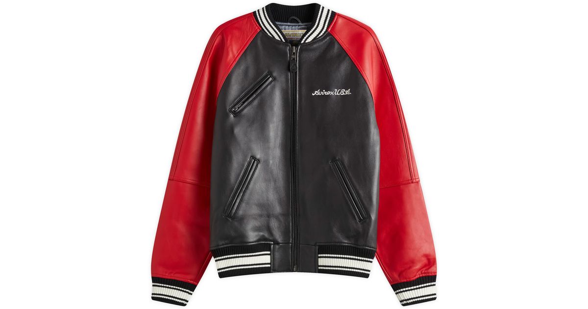 Avirex Track 'N' Field Jacket in Black for Men | Lyst