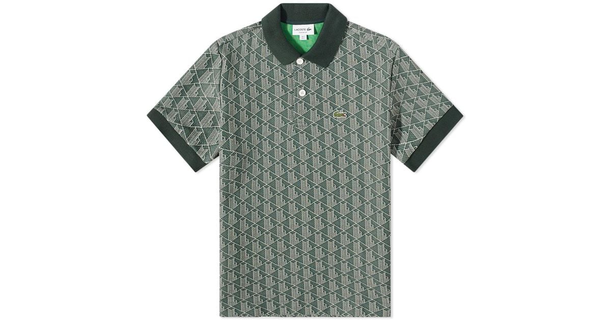 Lacoste Geometric Monogram Polo Shirt in Green for Men | Lyst Australia