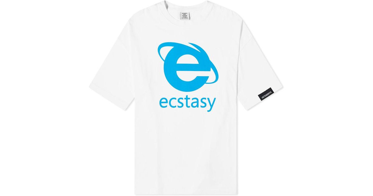 Vetements Cotton Ecstasy Oversized Tee in White for Men - Lyst