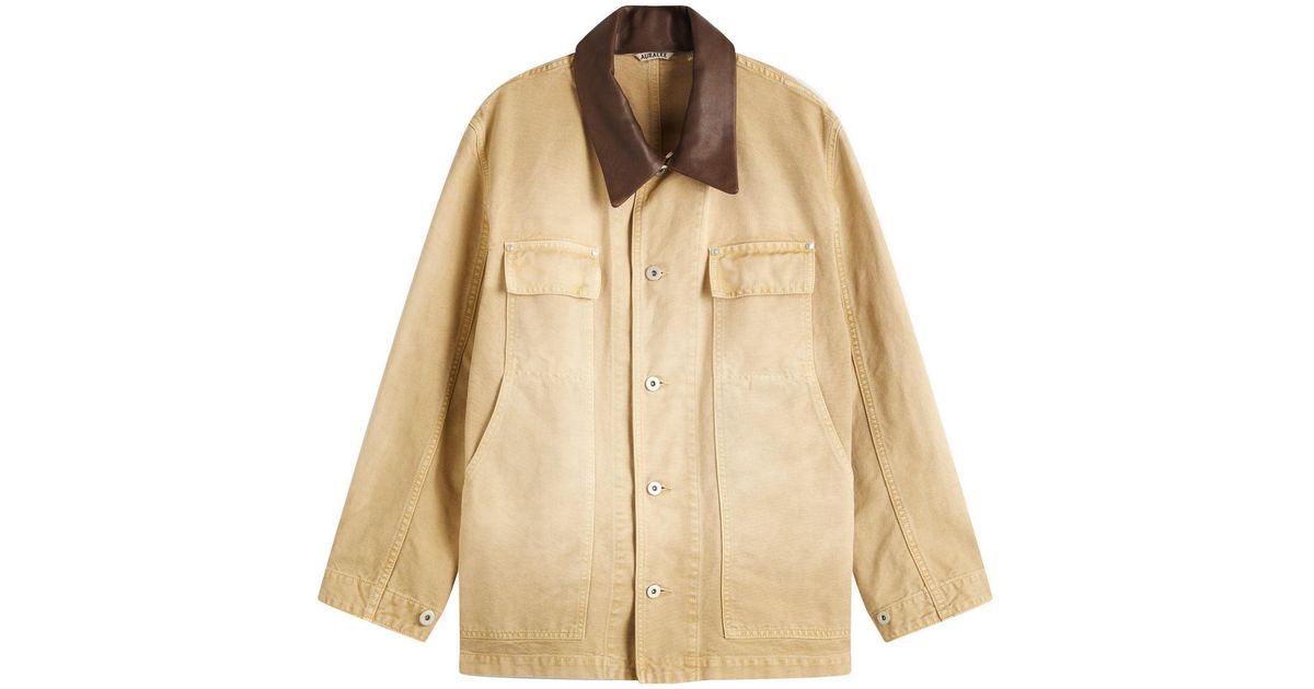 AURALEE Organic Cotton Duck Blouson in Natural for Men | Lyst