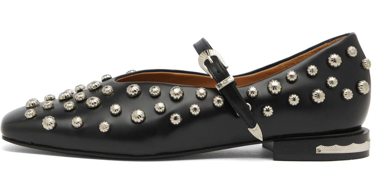 Toga Toga All Over Studded Ballet Shoe in Black | Lyst