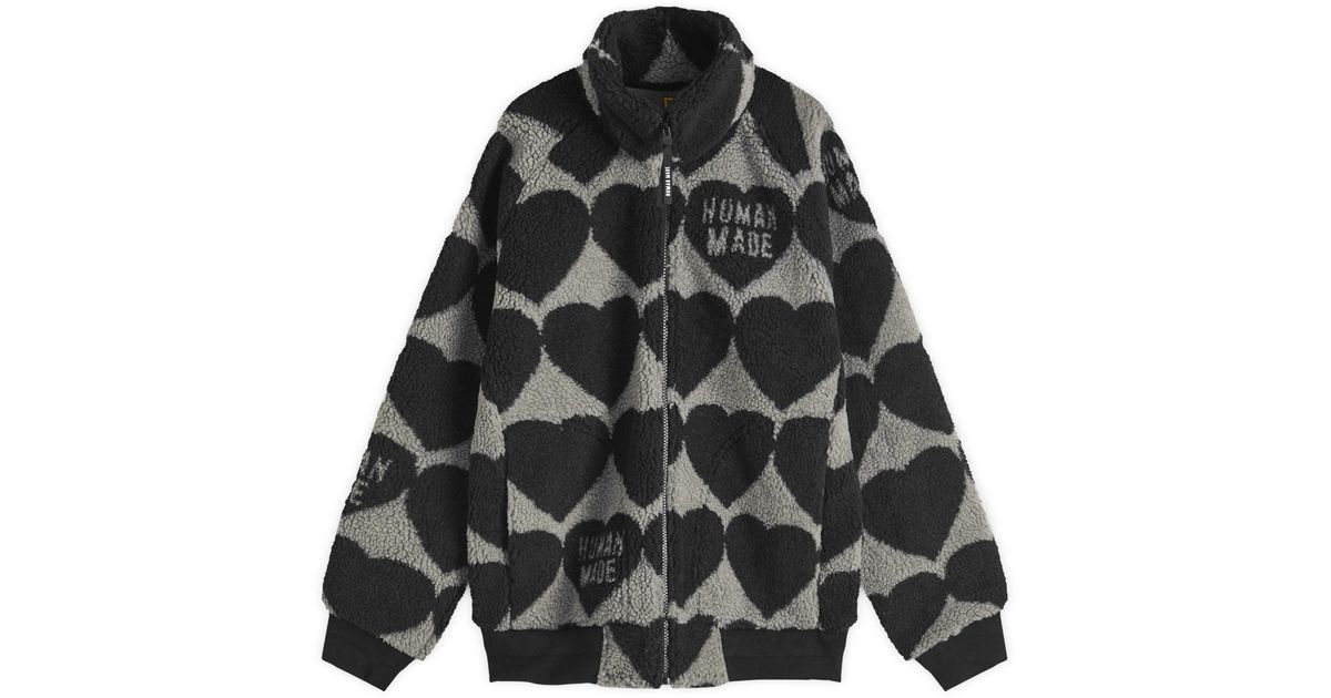 Human Made Heart Fleece Jacket in Black for Men | Lyst UK