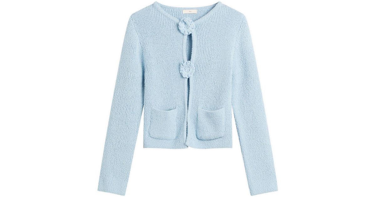 Kijun Double Corsage Cardigan in Blue | Lyst