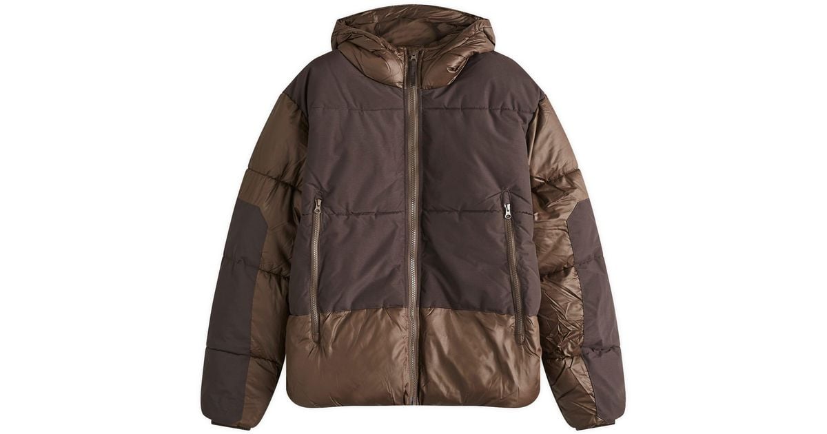 Pop Trading Co. Nylon Ripstop Puffer Down Jacket in Brown for Men | Lyst