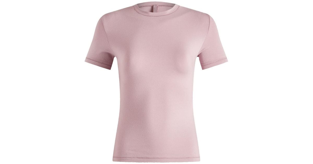 Skims Cotton Jersey T-Shirt in Pink | Lyst Canada