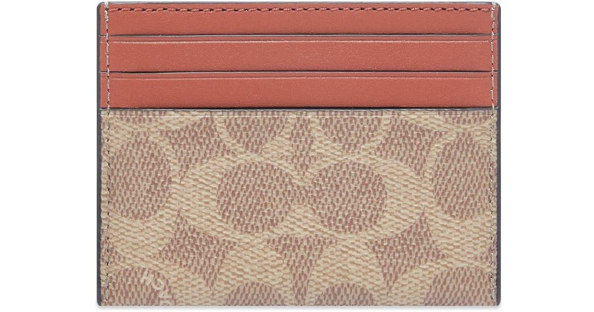 COACH Signature Card Holder in Brown for Men | Lyst