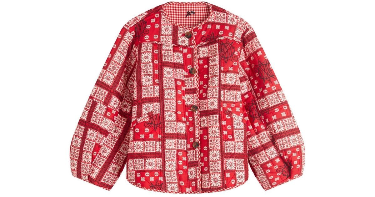 Damson Madder Macy Reversible Jacket in Red | Lyst