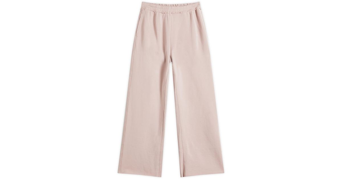 Skims Deconstructed French Terry Wide Leg Pant in Natural | Lyst