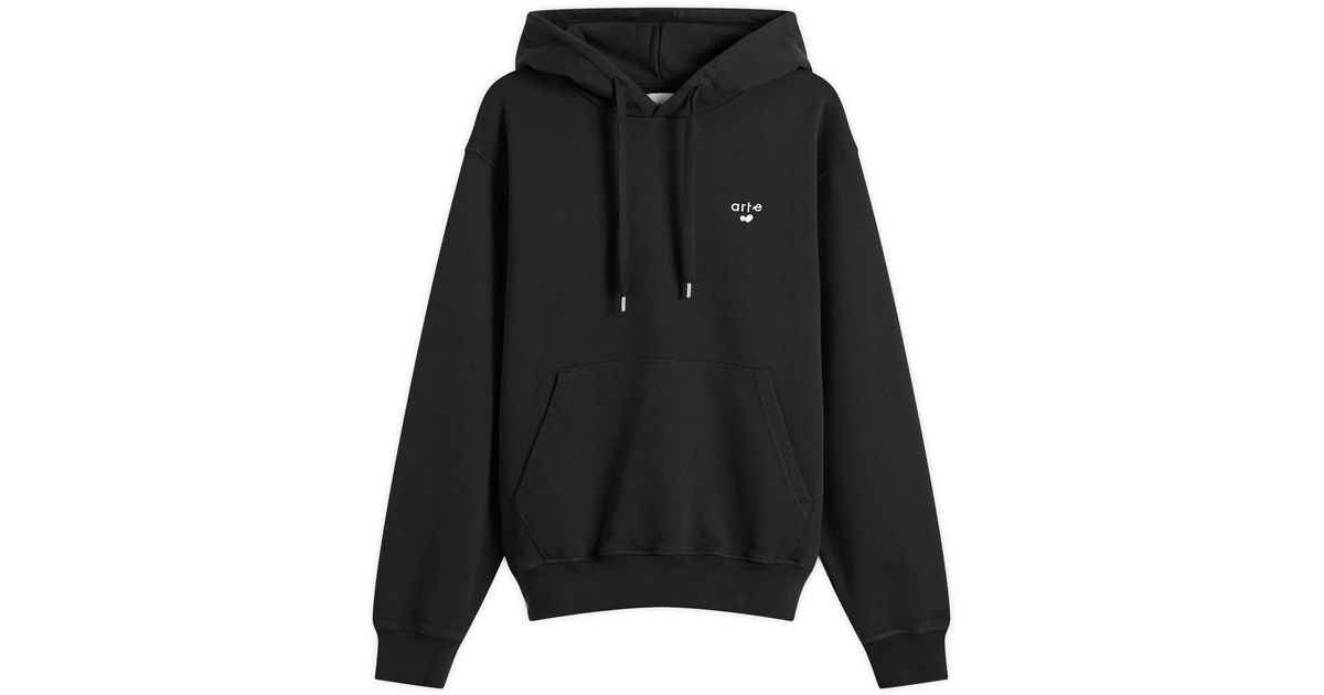 Arte' Heart Logo Hoodie in Black for Men | Lyst UK