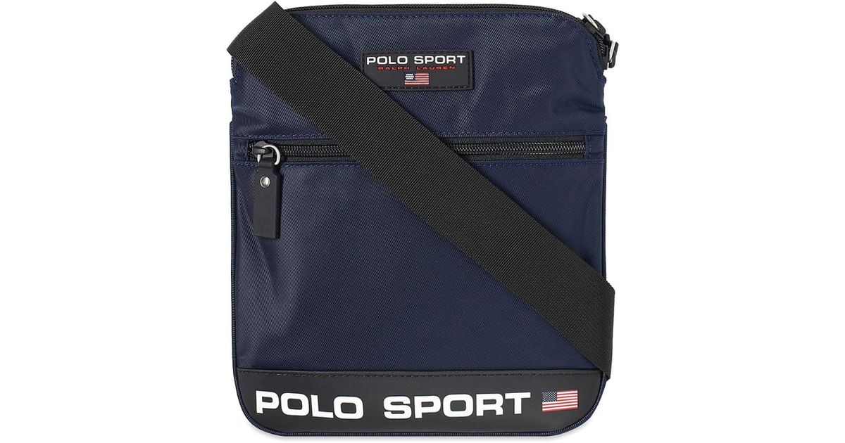 Polo Ralph Lauren Sport Flat Crossbody Bag Blue for Men | Lyst