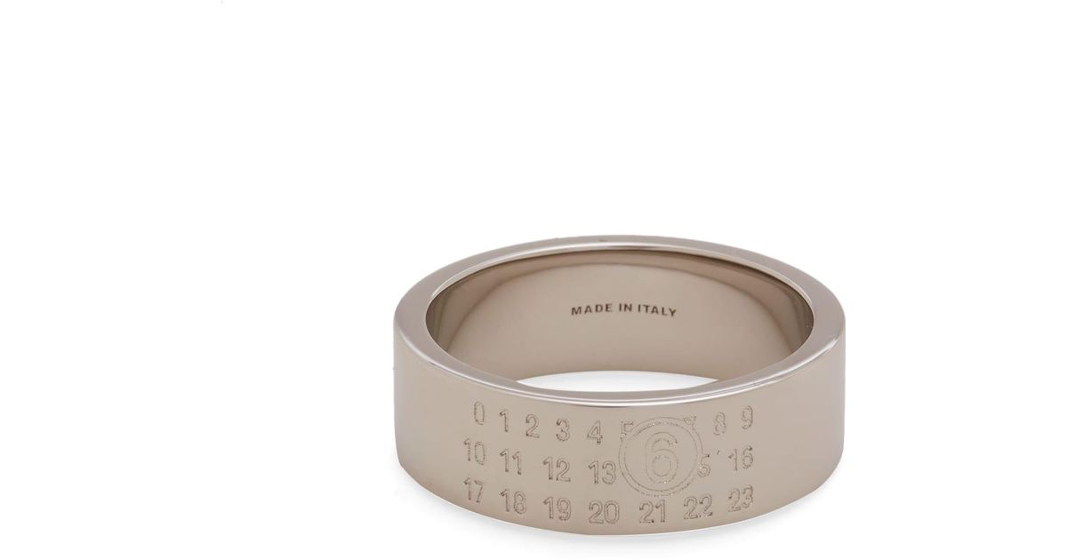MM6 by Maison Martin Margiela Minimal Logo 8Mm Ring in Gray for Men | Lyst