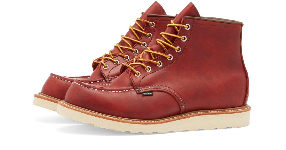 Red Wing Wing 8864 Heritage Work 6" Moc Toe Gore-Tex Boot in Red for ...