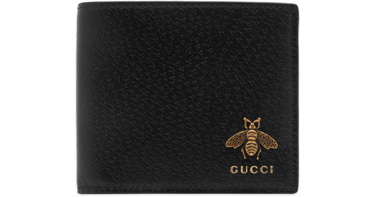 Gucci Bee Logo Wallet in Black for Men | Lyst