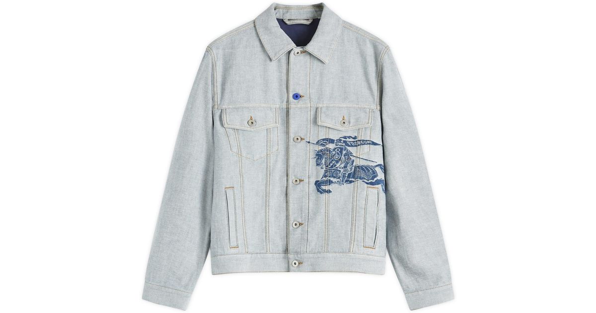 Burberry Ekd Denim Jacket in Blue for Men | Lyst