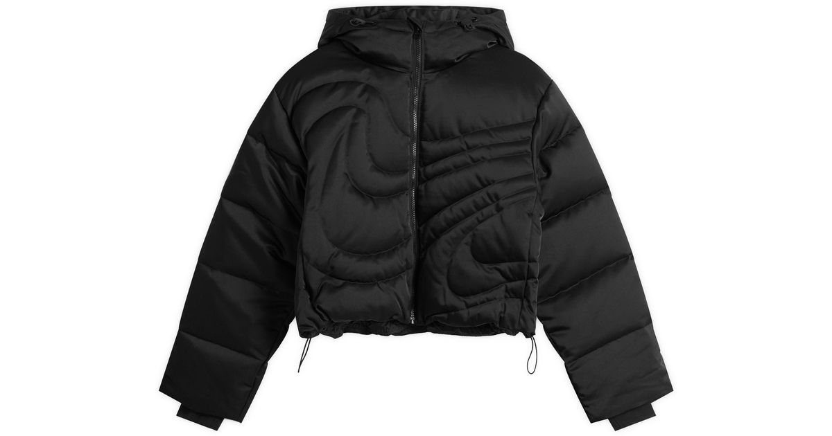 Nike Swoosh Puffer Jacket in Black | Lyst