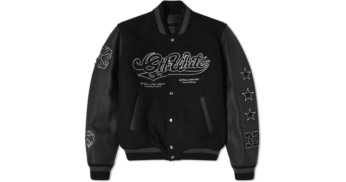 Off-White c/o Virgil Abloh Off- Moon Varsity Jacket in Black for Men | Lyst