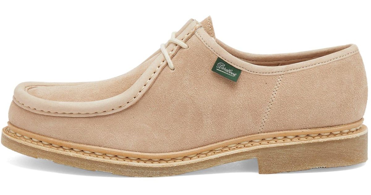 Paraboot Michael Suede Leather Lace Up Derby Shoe in Natural | Lyst