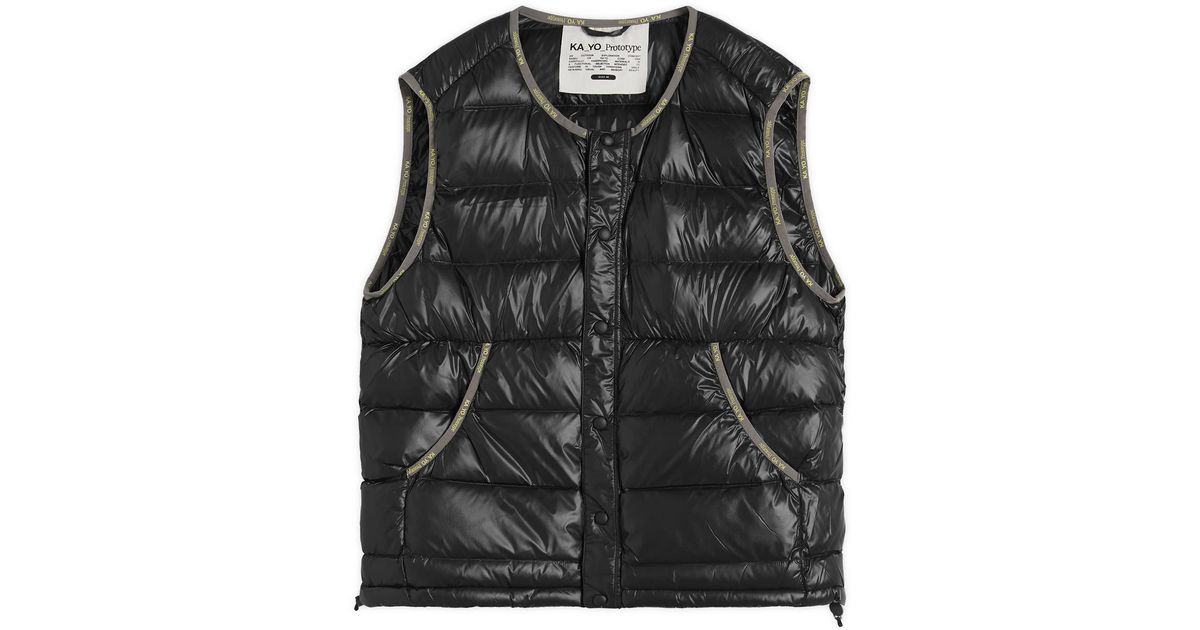 KA_YO_Prototype Lightweight Down Vest in Black for Men | Lyst