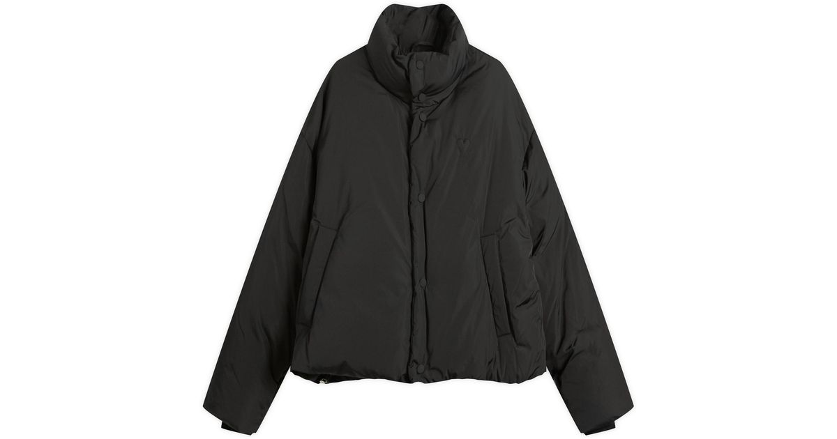 Ami Paris Technical Taffetas Adc Down Jacket in Black for Men | Lyst