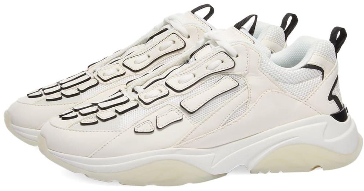 Amiri Leather Bone Runner Sneakers in White/Black (White) for Men - Lyst