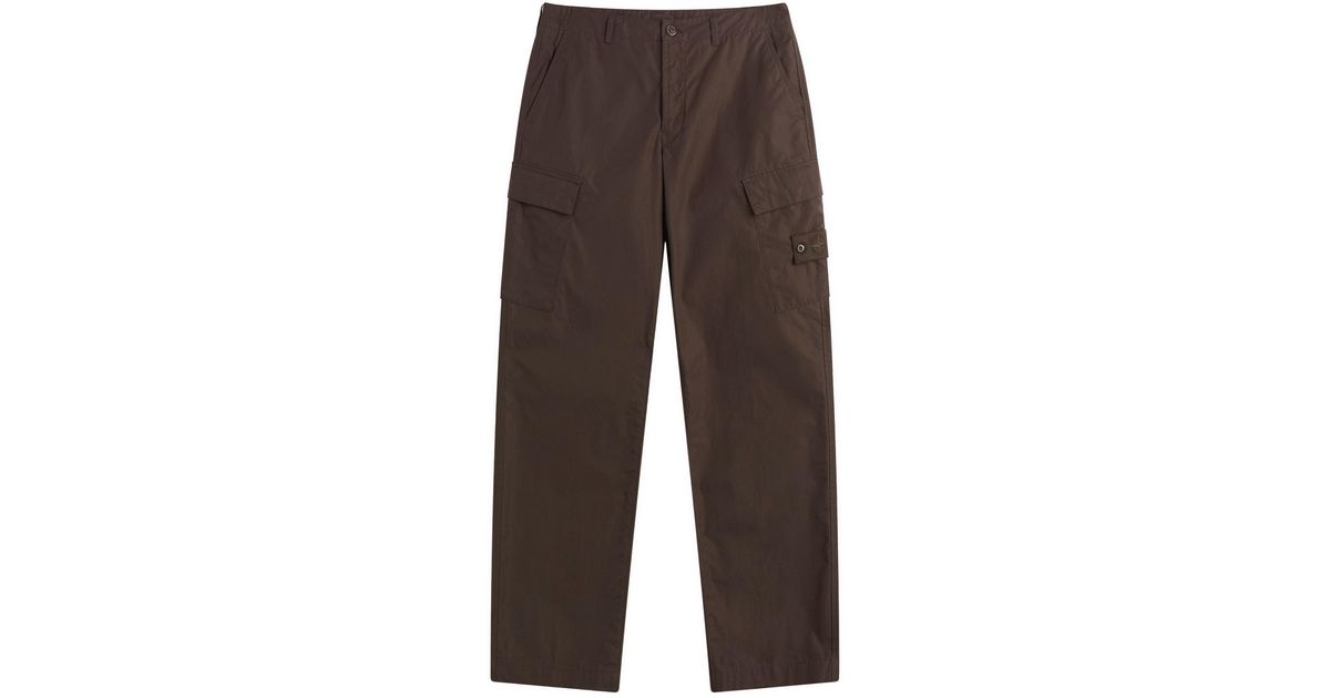 Stone Island Ghost Weatherproof Cotton Canvas Cargo Pants in Brown for ...