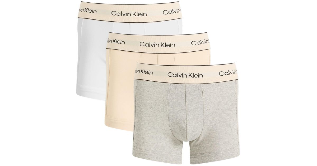 Calvin Klein Heritage Cotton Trunk in White for Men | Lyst UK