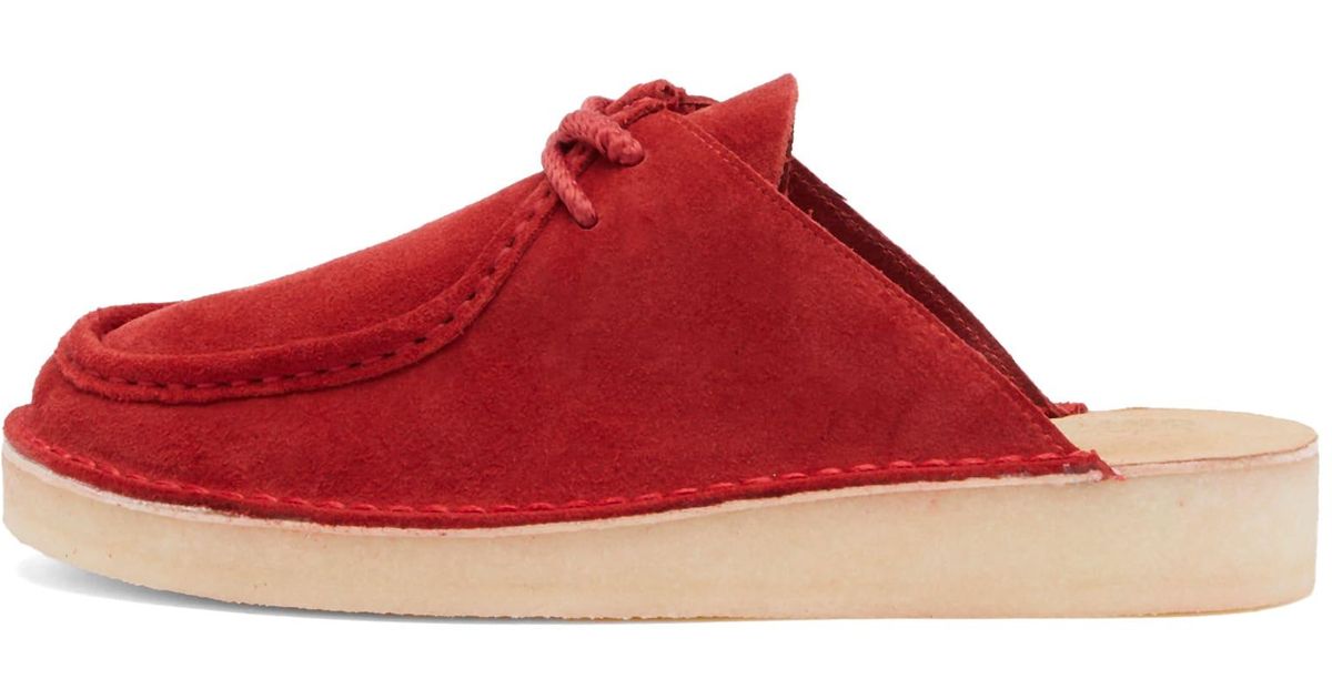 Clarks Desert Nomad Mule in Red | Lyst