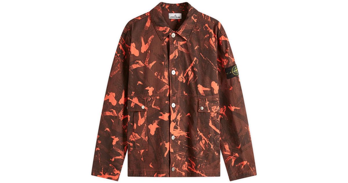 Stone Island Scan Camo Ripstop-Ovd Shirt Jacket in Brown for Men | Lyst UK