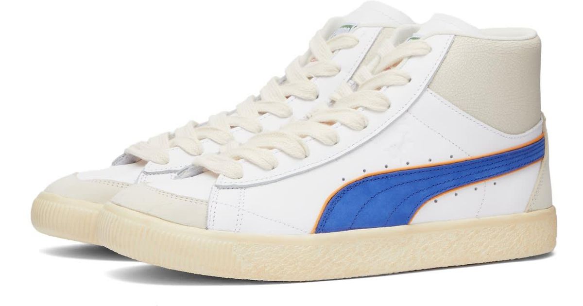 PUMA X Rhuigi Clyde Mid Bball Sneakers in White for Men | Lyst