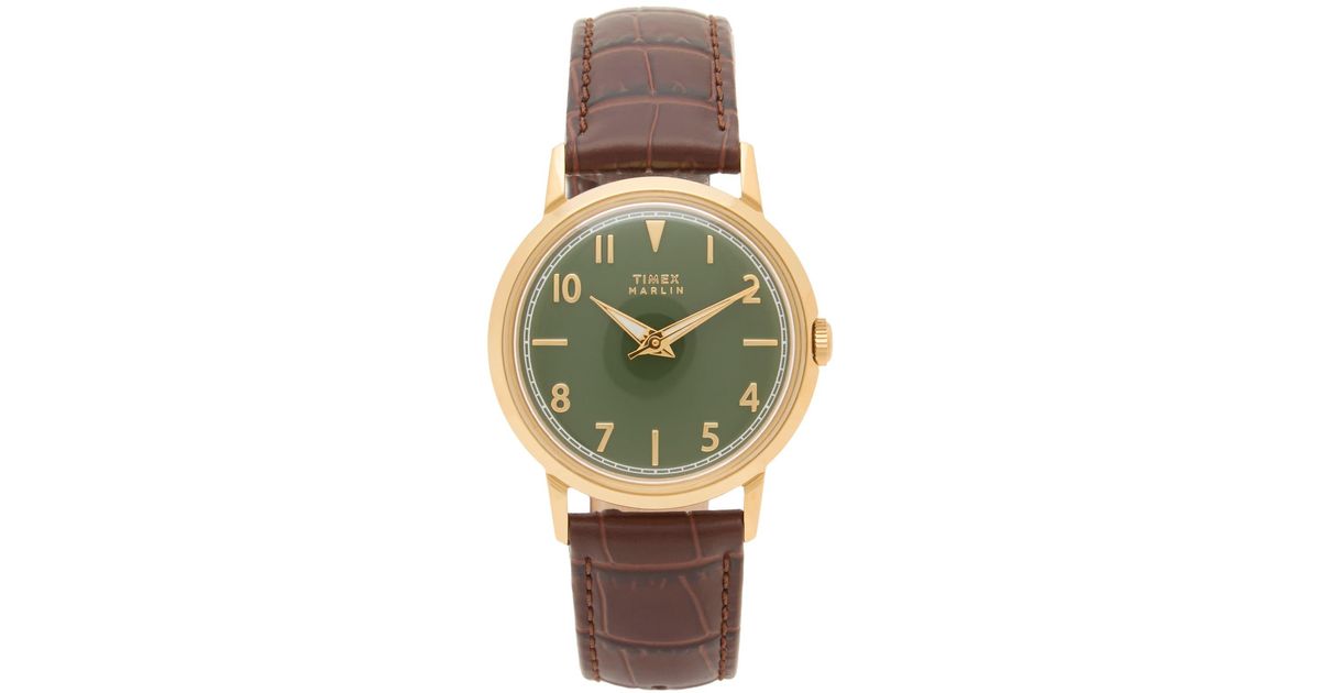 Timex Marlin 34Mm 3-Hand Quartz Watch in Metallic | Lyst UK