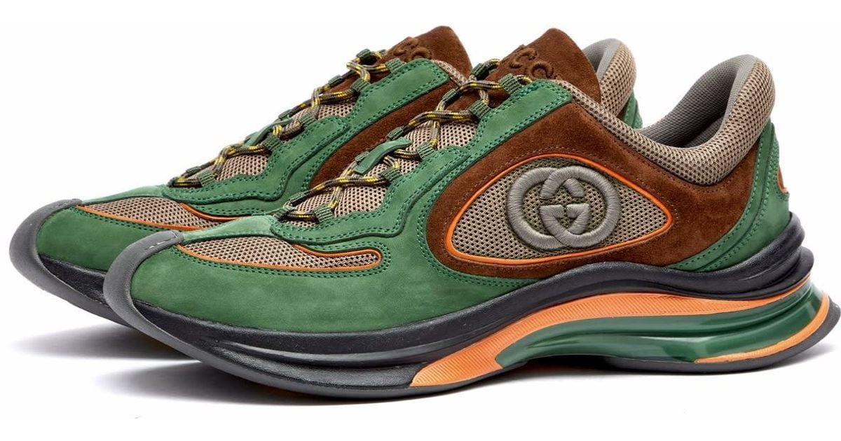 Gucci Run Premium Sneakers in Green for Men | Lyst