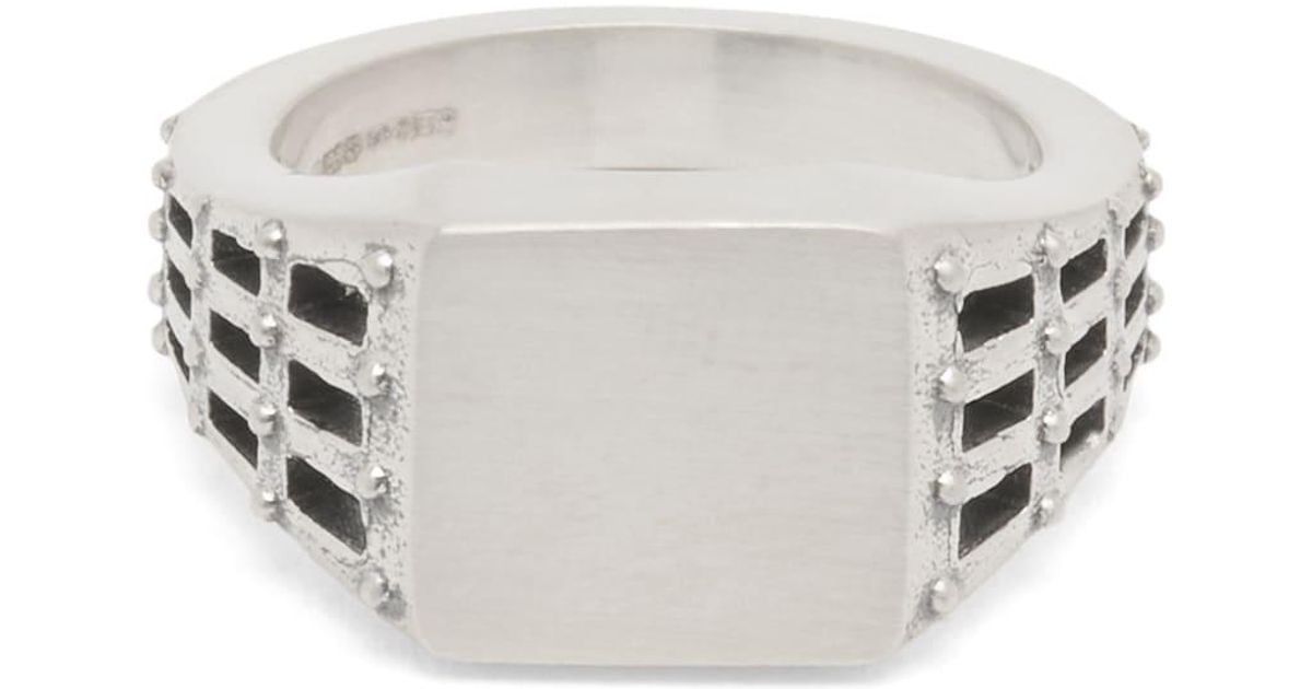 Serge Denimes Portcullis Ring in White for Men | Lyst