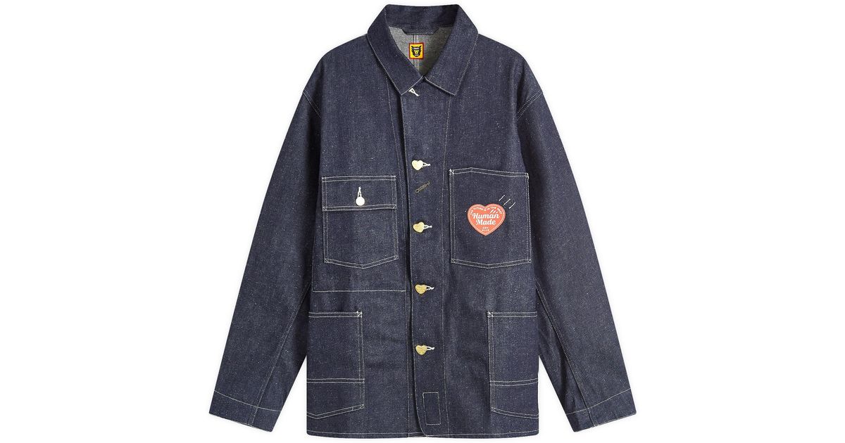 Human Made Denim Coverall Jacket in Blue for Men | Lyst